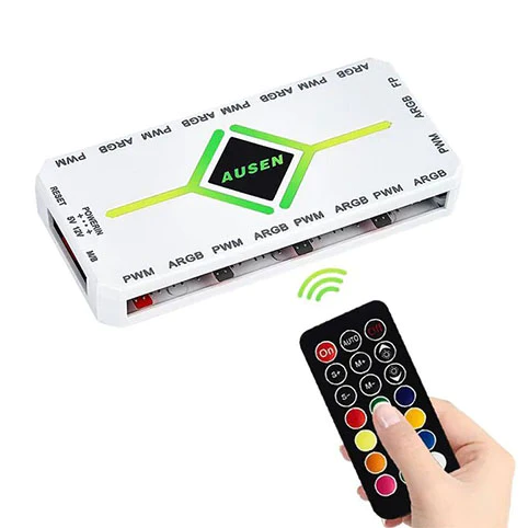 AUSEN 5V ARGB FAN HUB ( BLACK / WHITE ) WITH REMOTE CONTROLLER – Joebz ...