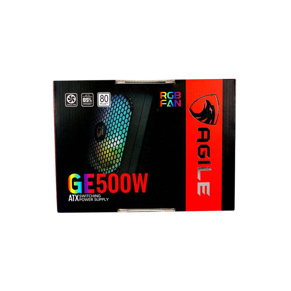Agile GE-500 500W 80Plus (ATX) RGB Gaming Power Supply Unit – Joebz ...